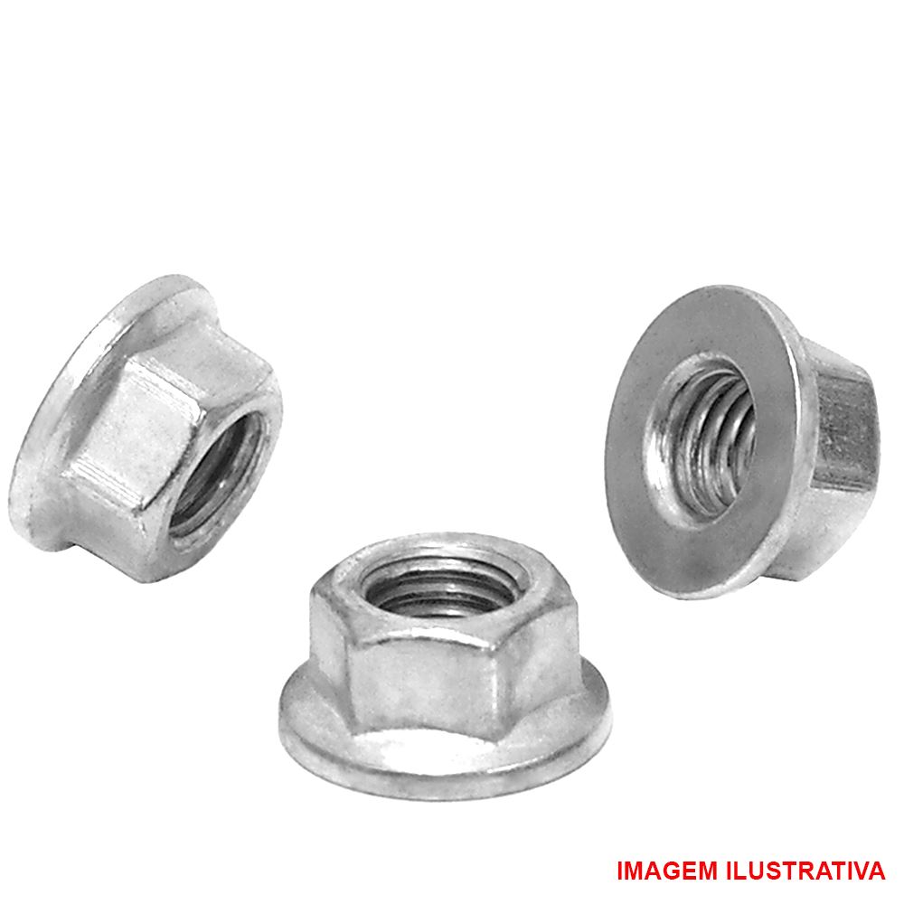 Porca sextavada flangeada cl. 5 - M8-1,25 - ma zincada - ccp Porca sextavada flangeada cl. 5 - M8-1,25 - ma zincada - ccp