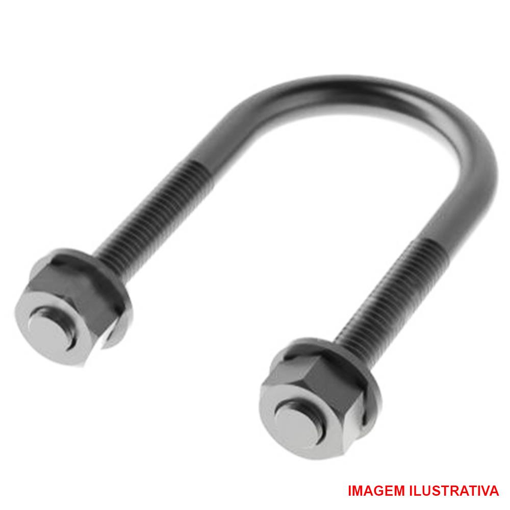 Grampo "u" p/ tubo 1.1/2" (Rosca - 1/4) c/porca e arruelas de pressão ...