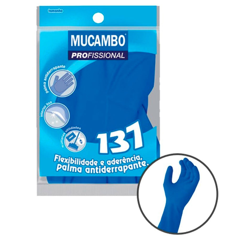 LUVA DE LATEX SIMPLES AZUL GRANDE MUCAMBO - ccp